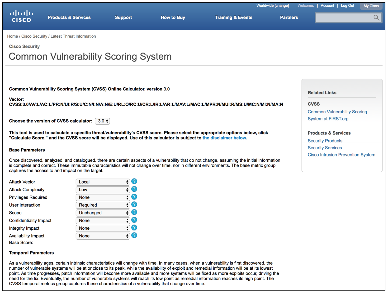 Scoring Cisco Security Vulnerabilities with CVSSv3 - Cisco Blogs