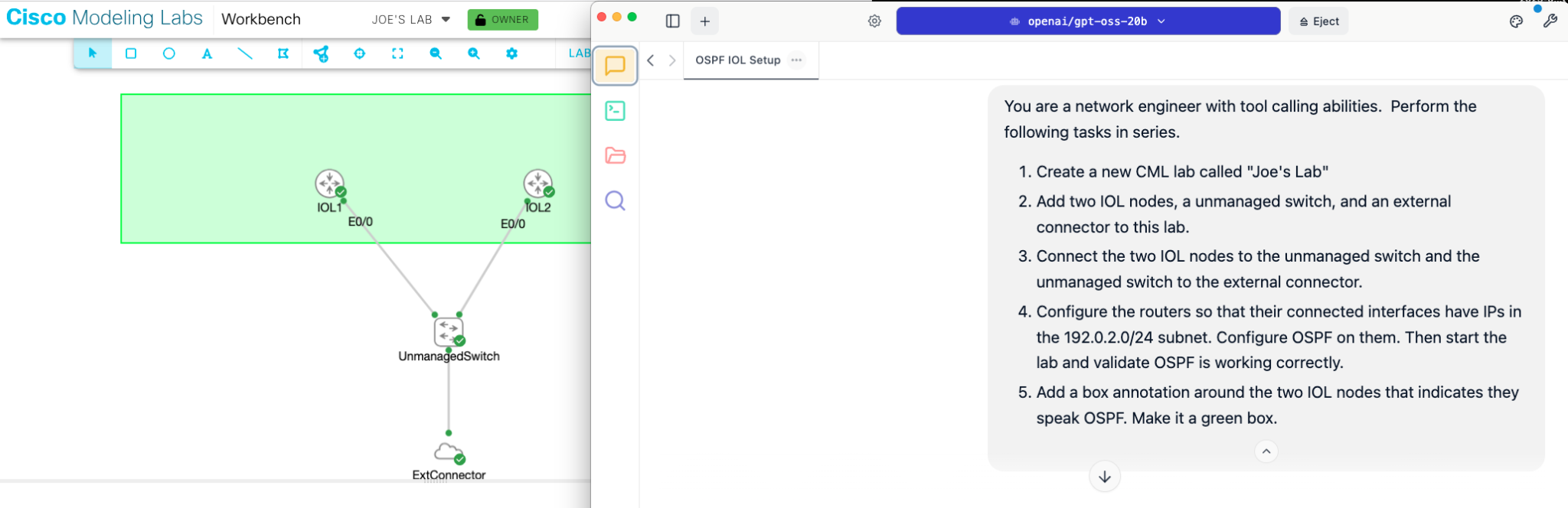 Speak Your Lab into Existence with AI-Driven CML and MCP